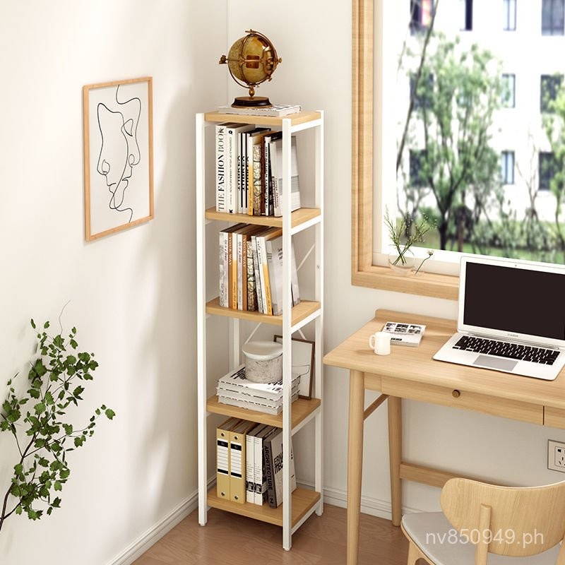 Side Storage Small Wall-Mounted Space-Saving Bookshelf Narrow Simple ...