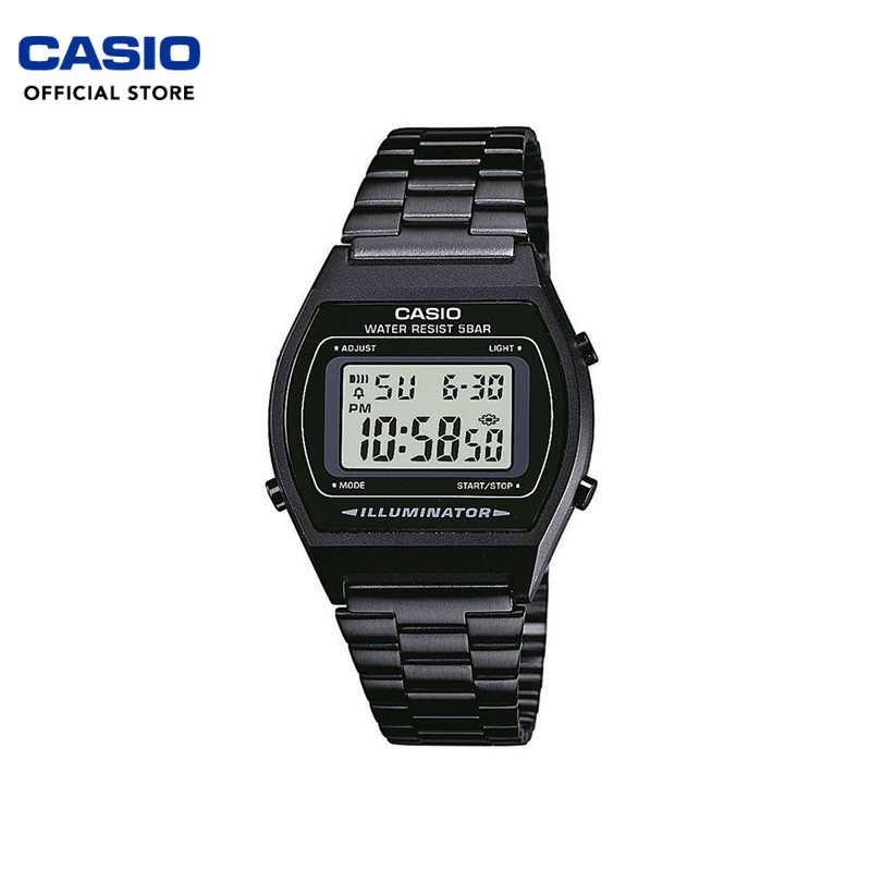 Casio Vintage (B640WB-1ADF) Black Stainless Steel Strap Digital 50 ...