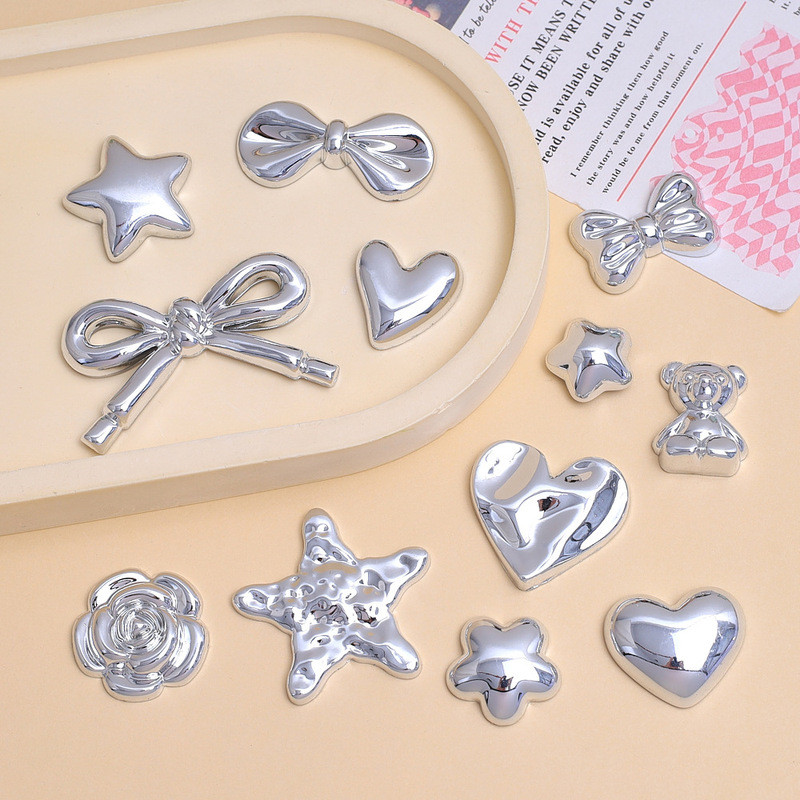 Silver Resin Shoe Charms - Cool Bow & Flower Designs for DIY Gifts ...