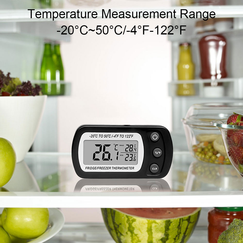 Digital Refrigerator Freezer Thermometer Max/Min Record Waterproof ...