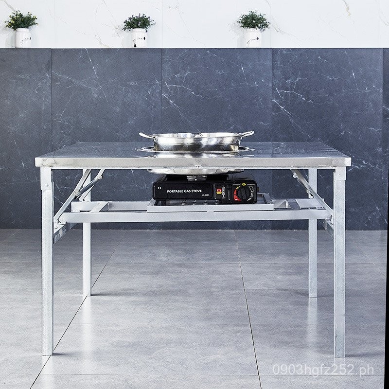 Folding Table Barbecue Commercial Outdoor Stainless Steel Hot Pot Table ...