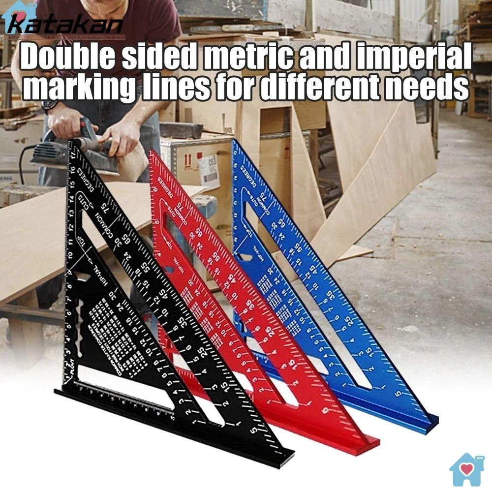 KATAKAN 7Inch Triangle Ruler, Inch Metric Angle Ruler Precision ...