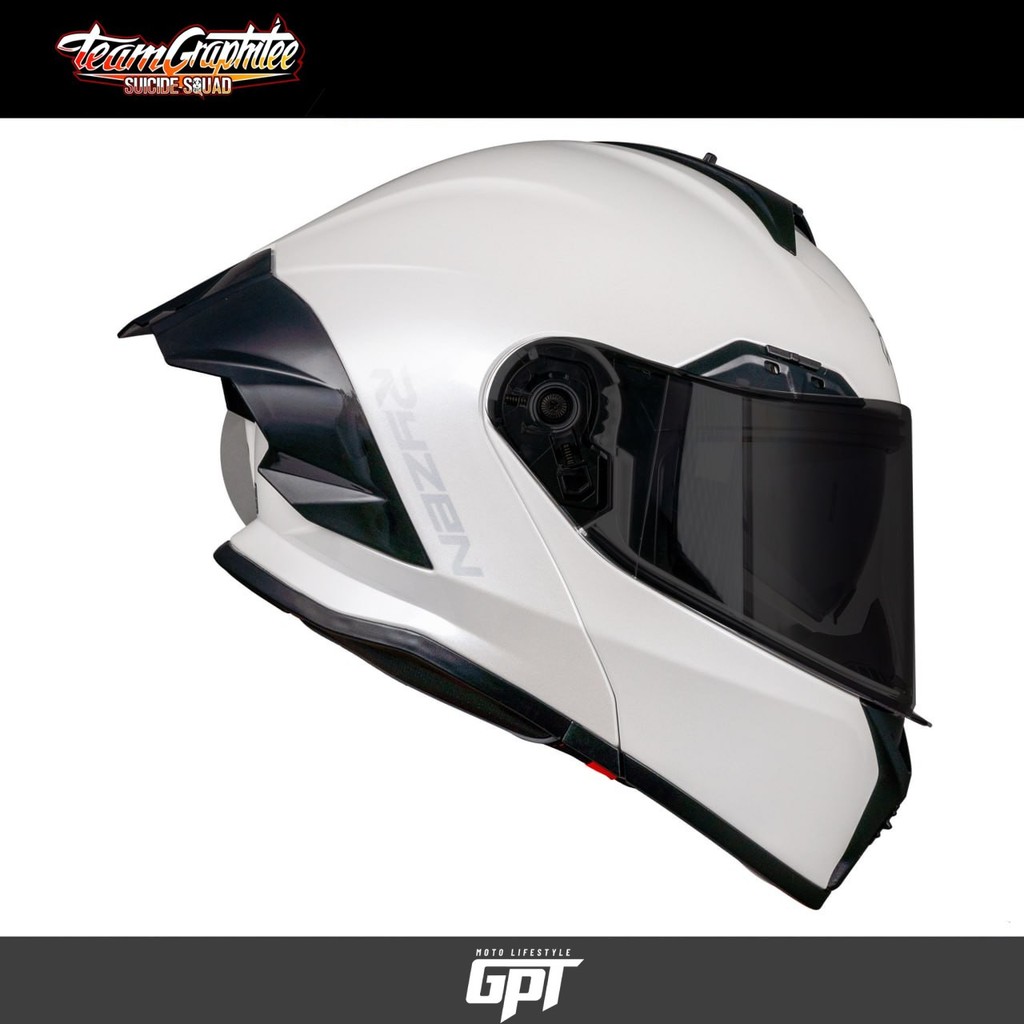 RYZEN HELMET ZX400V V2 XV MODULAR dual visor w/ aggressive spoiler and ...