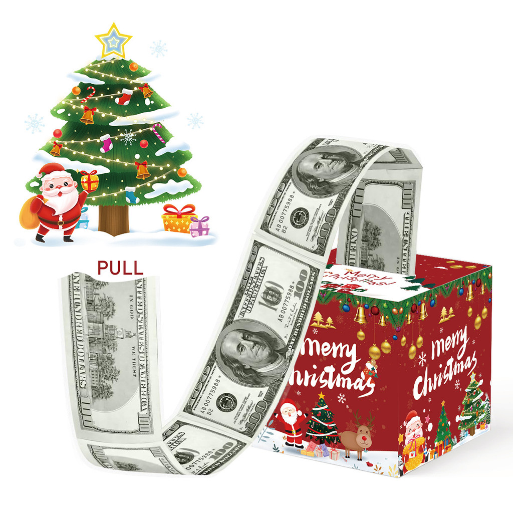 Christmas Money Box Cash Gift Pull Money Gift Form Double-Sided ...