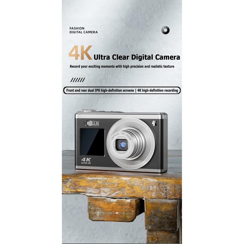 16x Optical Zoom Telescopic Lens Digital Camera - 4K HD Dual Screen ...
