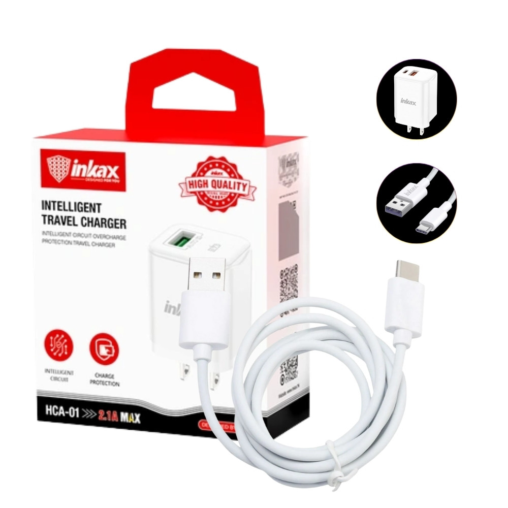 Inkax HCA-05 Charger Set – 20W PD Fast Charger with USB A+C Ports ...