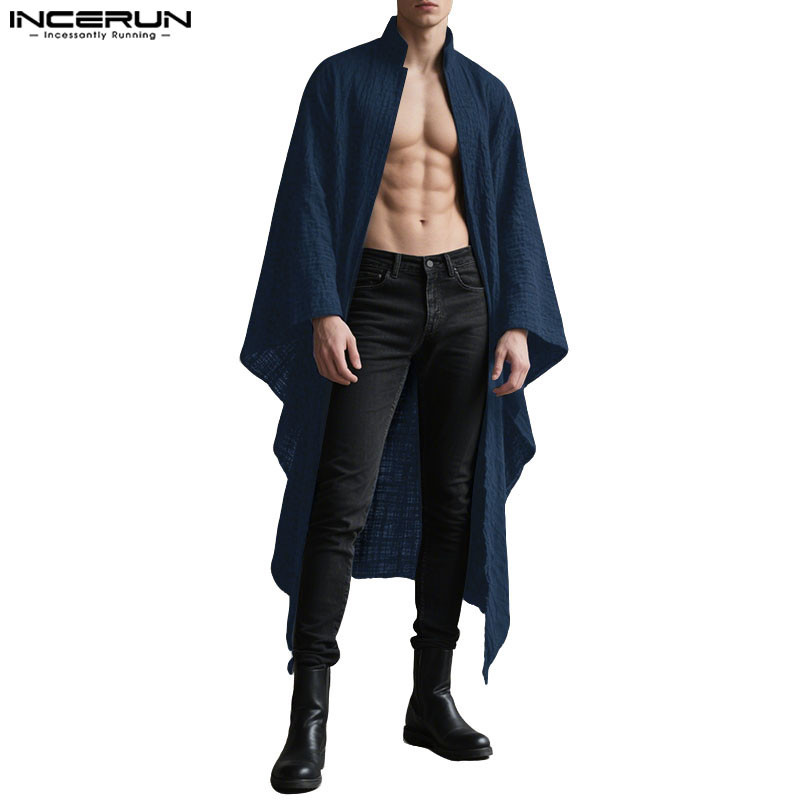 INCERUN Men's Deconstructed Pure Color Texture Cloak | Shopee Philippines