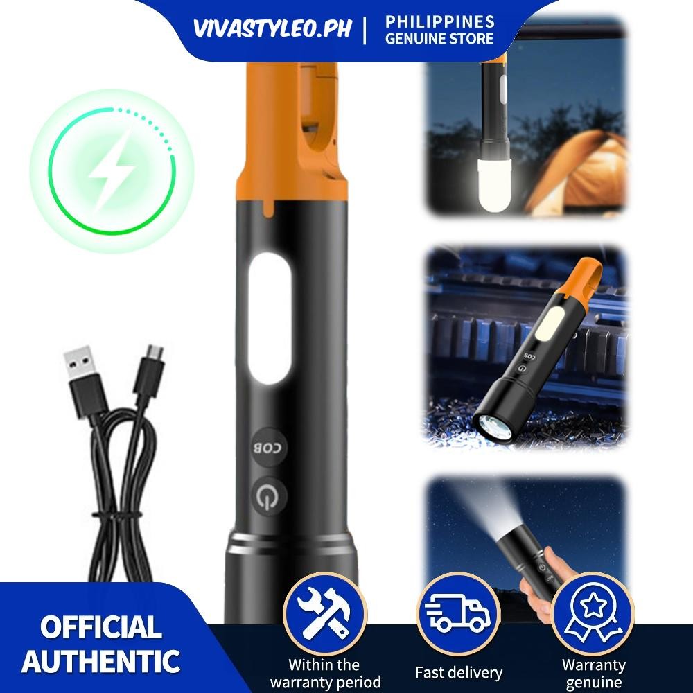 Mini Flashlight LED Camping Flashlight USB Rechargeable Portable LED ...