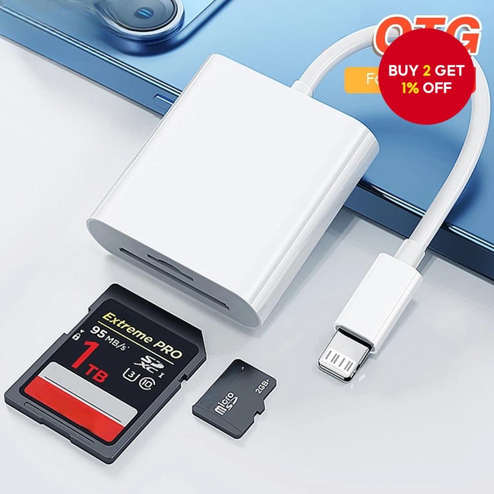 SD card reader adapter, dual slot memory card reader supports SD ...
