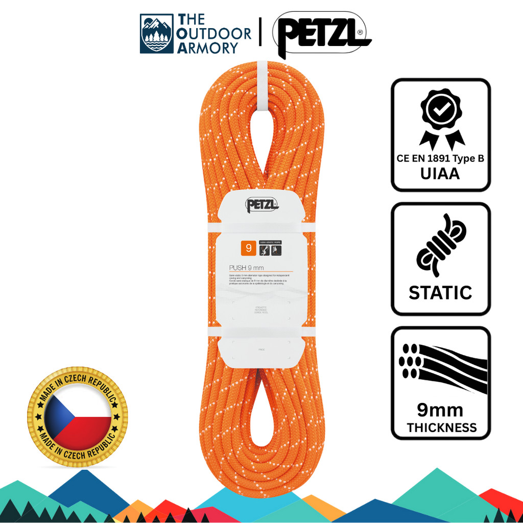 Petzl PUSH 9mm Rope - Semi-Static - 40 meters | Shopee Philippines