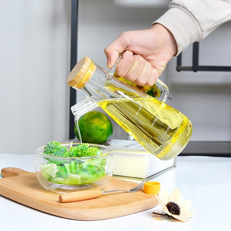 【24h Ship】[EAS] 1000ML Transparent Oil Bottle With Lid Handle Scale ...