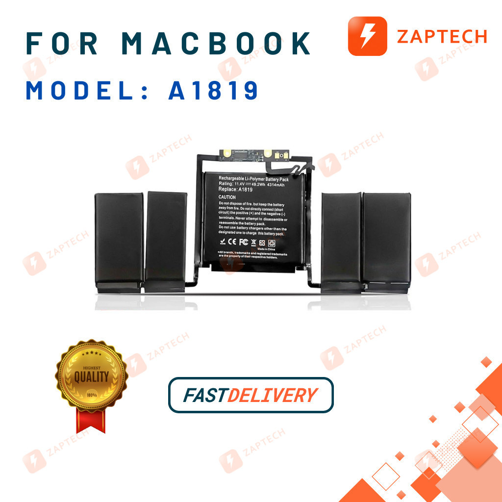 A1819 Battery for Macbook Pro 13" inch Touch Bar (Late 2016- Mid 2017 ...