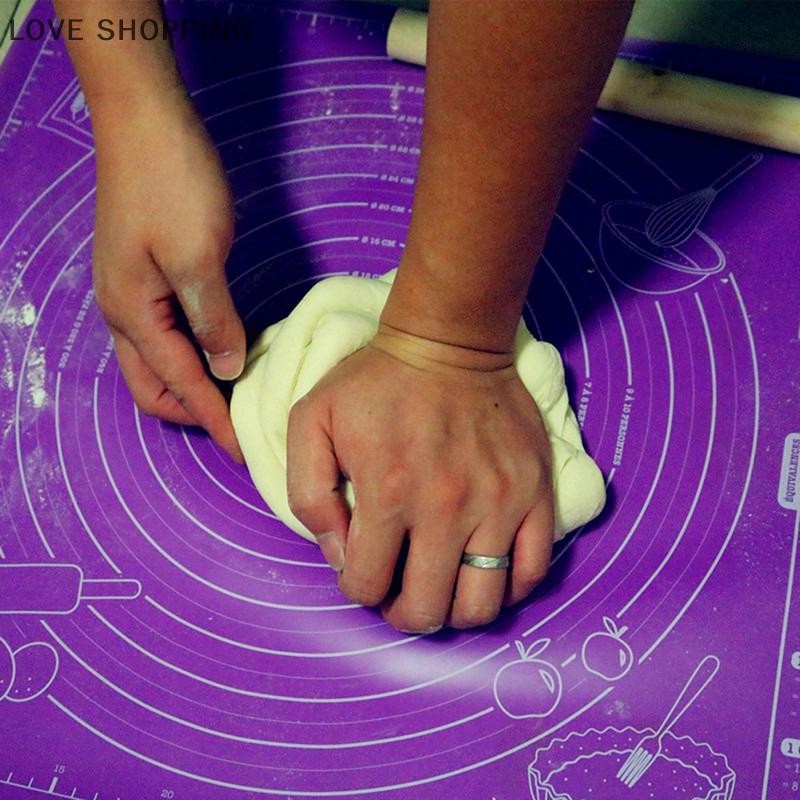 LOVESHOPPING 45x60cm Non-Stick Silicone Pad Baking Sheet Dough Mat with ...