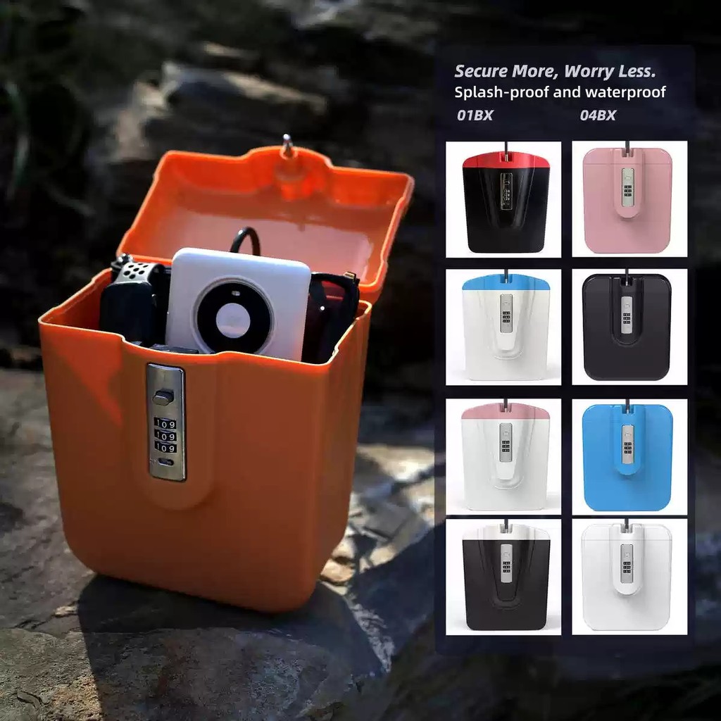 Portable 3-Digit Combination Safe Box Large Capacity Lockbox with ...