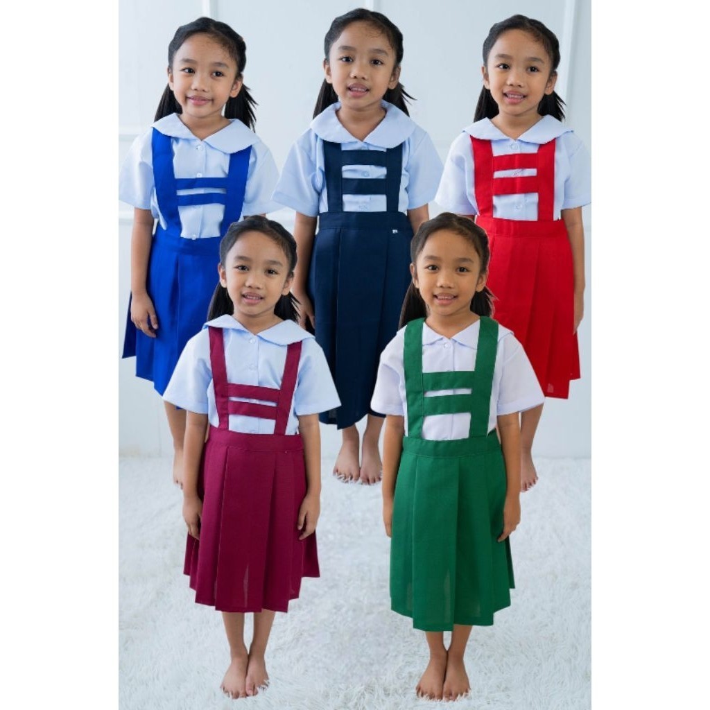 TERNO SKIRT (JUMPER ) & BLOUSE SCHOOL UNIFORM | Shopee Philippines