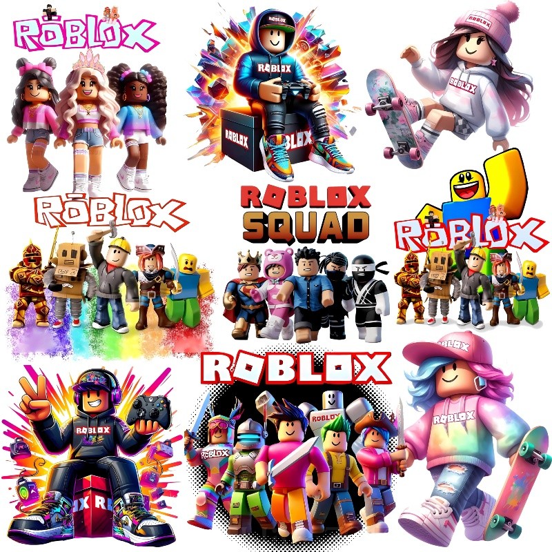 New Roblox cartoon anime hot transfer printing, washable DIY children's ...