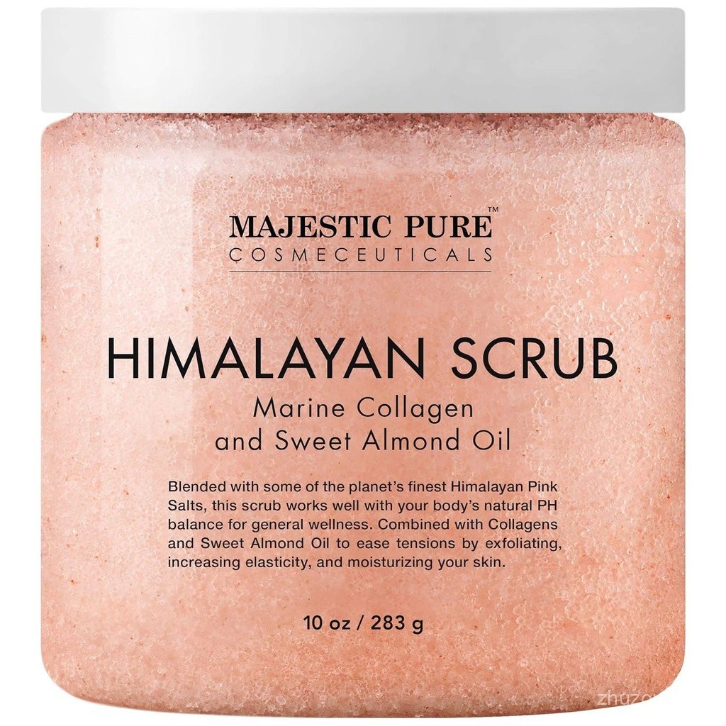 MAJESTIC PURE Himalayan Pink Salt Body Scrub with Collagen and Sweet ...