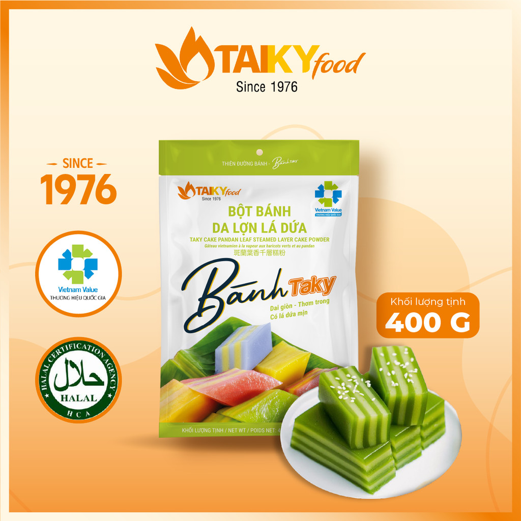 Tai Ky pandan leaf pork skin cake powder 400g pack (with free pandan ...