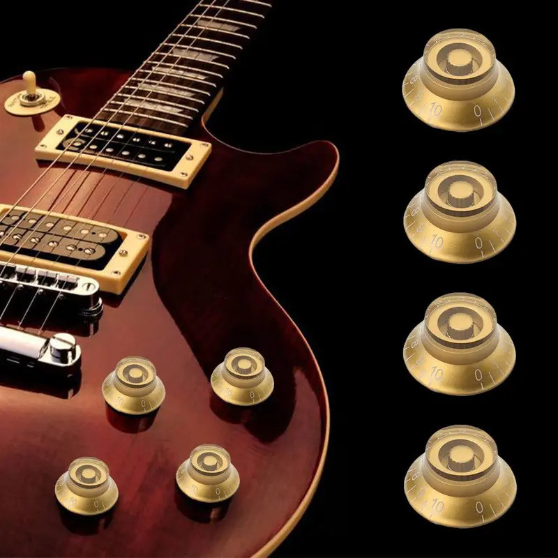 Electric Guitar Bass Volume Knob Hat Shape Speed Tuning Control Gold ...