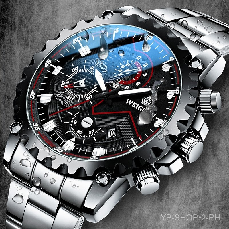 Men's Watch Black Warrior Automatic Quartz Movement Waterproof Luminous ...