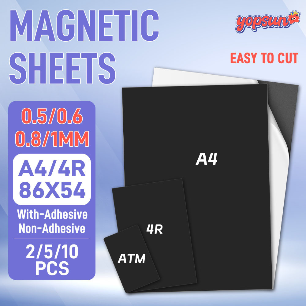 Flexible Magnetic Sheet Glossy Surface With Adhesive A4 / 4R / ATM Size ...