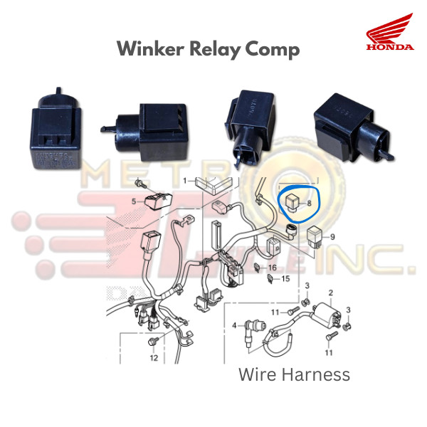 Honda Genuine Motorcycle Winker Relay Comp 38301KTF671 for Navi ...