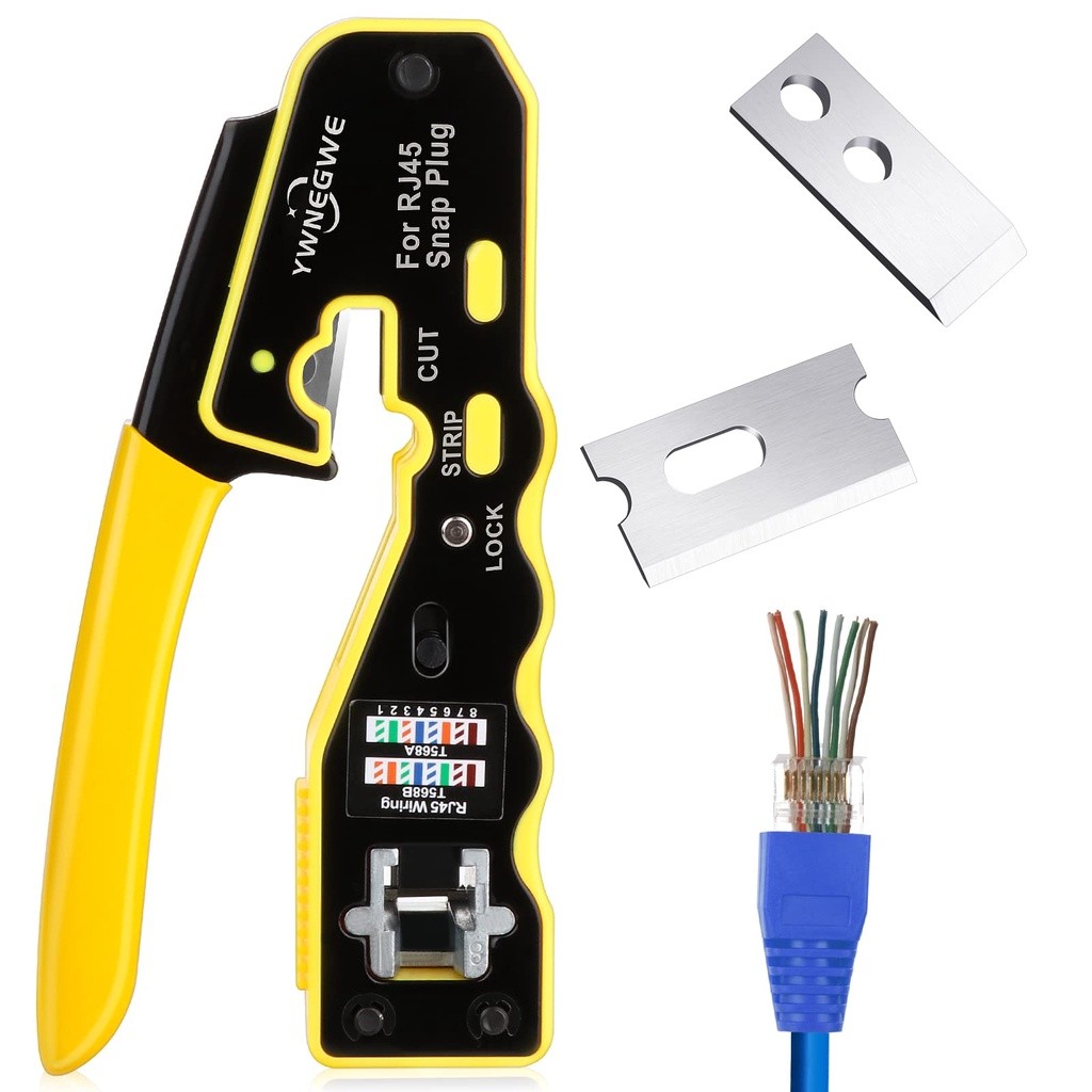 RJ45 RJ11 Crimp Tool Pass Through Crimping Tool For CAT5 CAT6 CAT7 Pass ...