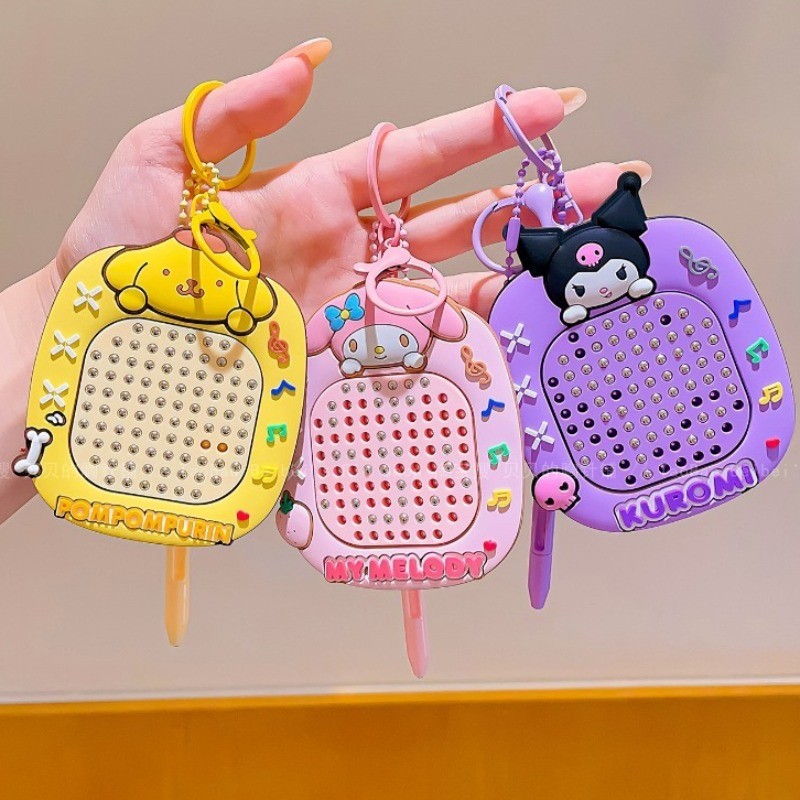 Magnetic Steel Ball Graffiti Drawing Board Keychain Kuromi Melody Cute ...