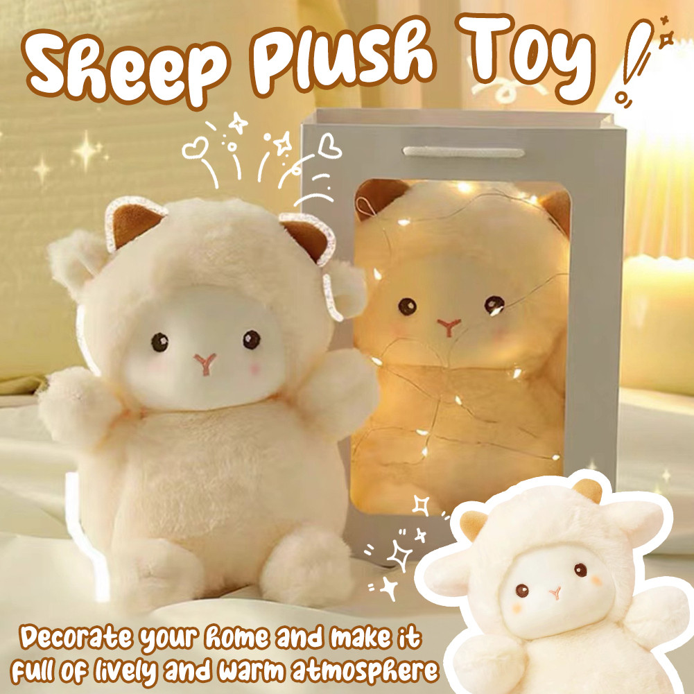 23cm/9inch Soft Plush Toy White Sheep Doll Kids' Stuffed Animal For ...