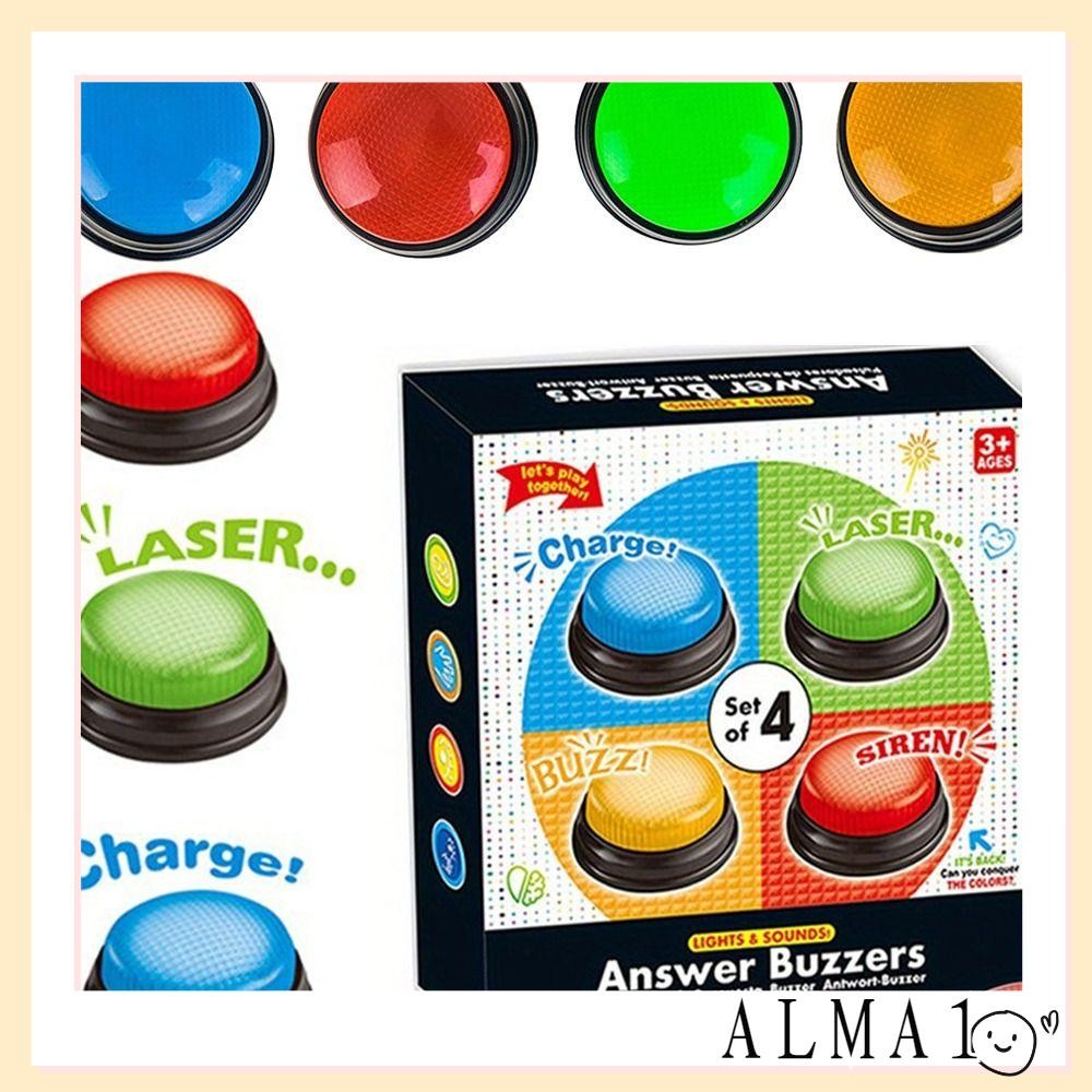 ALMA 4pcs Game Buzzers, 4Colors with Lights and Sound Answer Buzzers ...