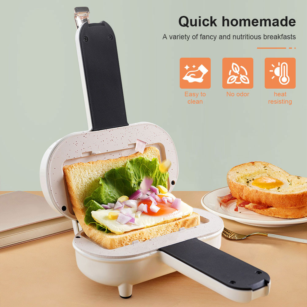 Sandwich Maker Mini Baking Pan Spill Proof Bread Hot Dog Toaster Double ...