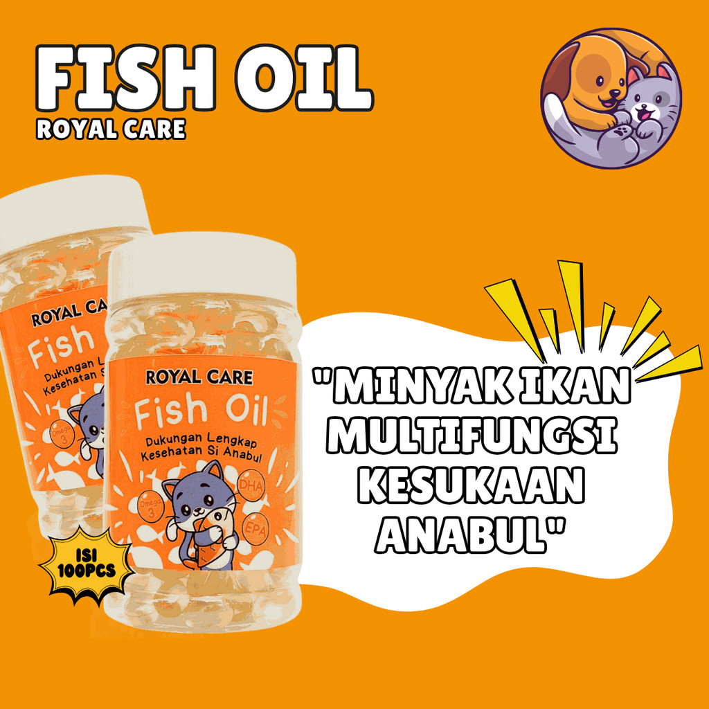 Royal Care Fish Oil 100 PCS Fish Oil Vitamins for Cats & Dogs 100 pcs ...