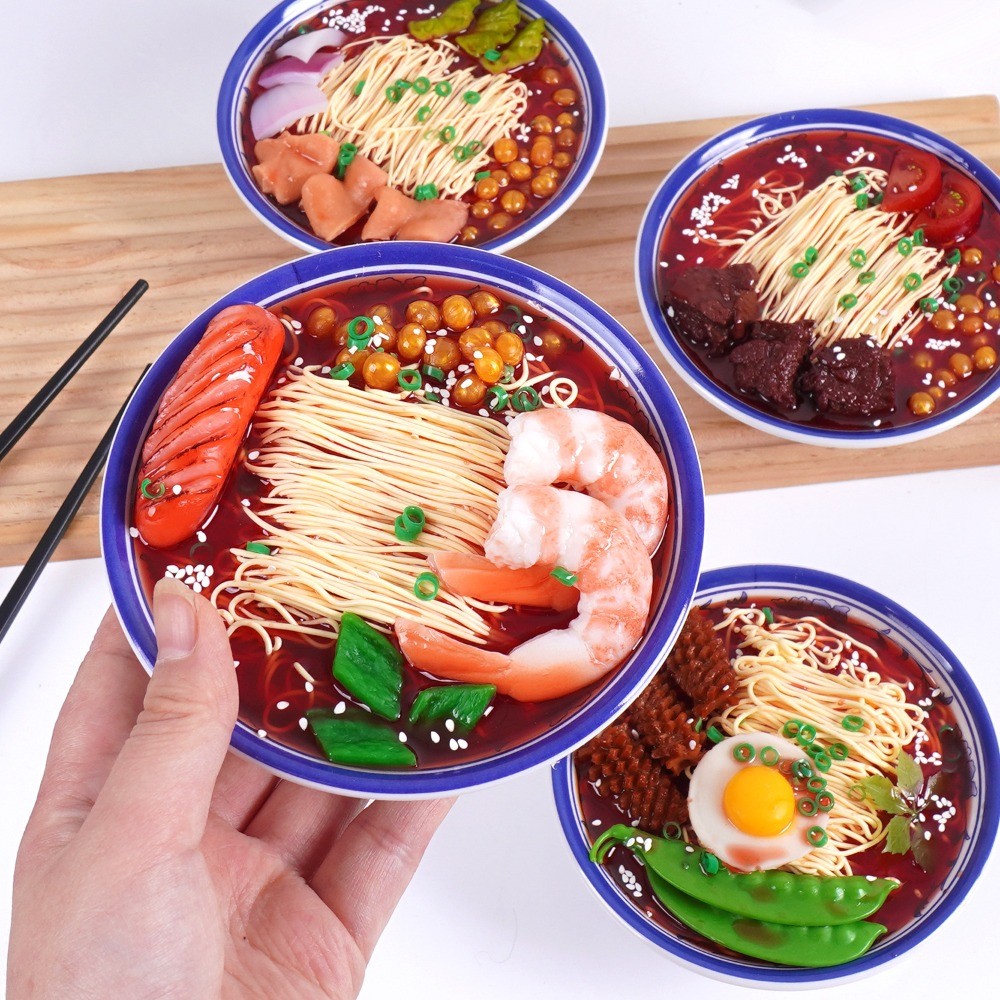 1:1 Artificial Beef Noodles Model Realistic Simulated Big Bowl Seafood ...