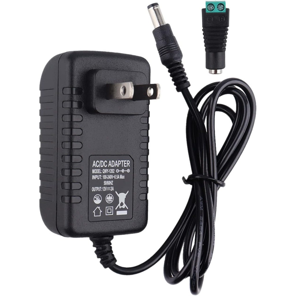 12V 2A Power Supply Adapter, SNKIZN 120VAC to 12VDC Transformer with 5 ...