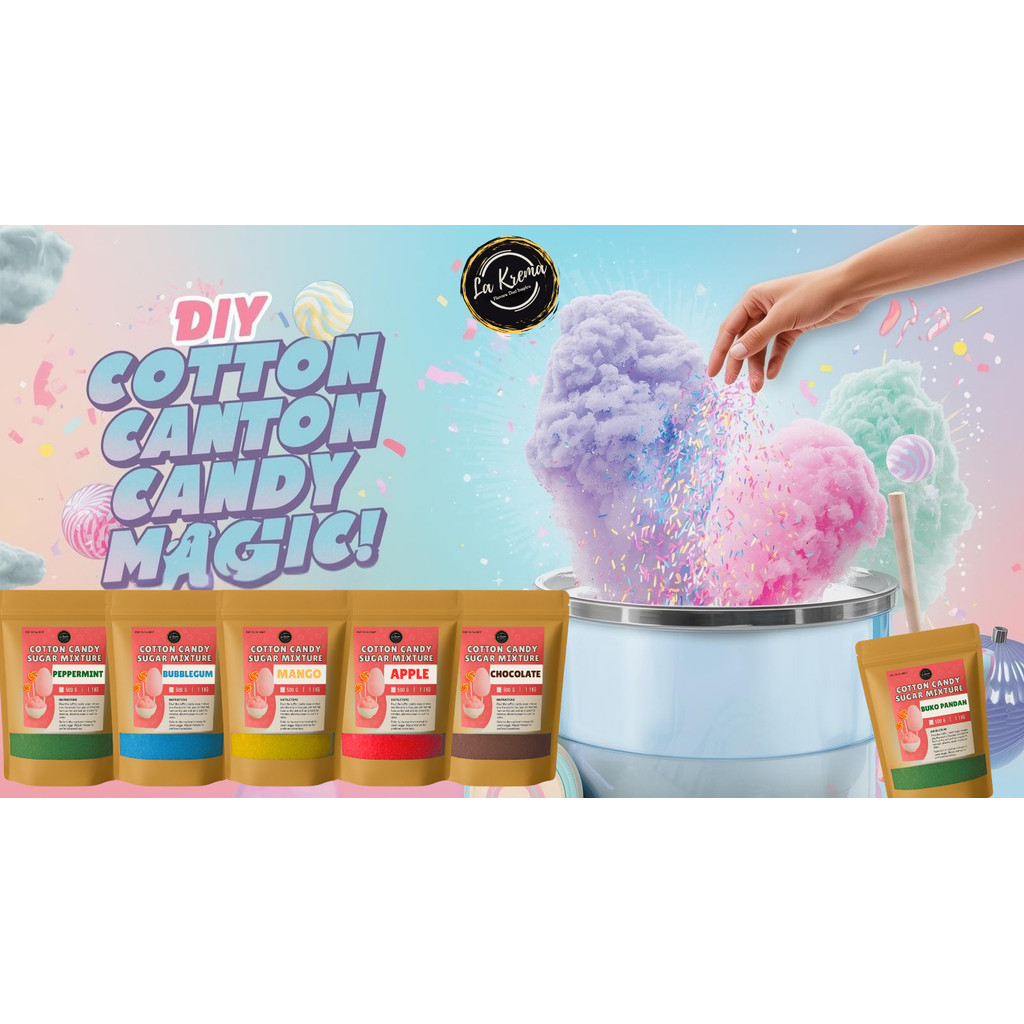 Cotton Candy Sugar 500g fruity floss spun sugar mix machine ready ...