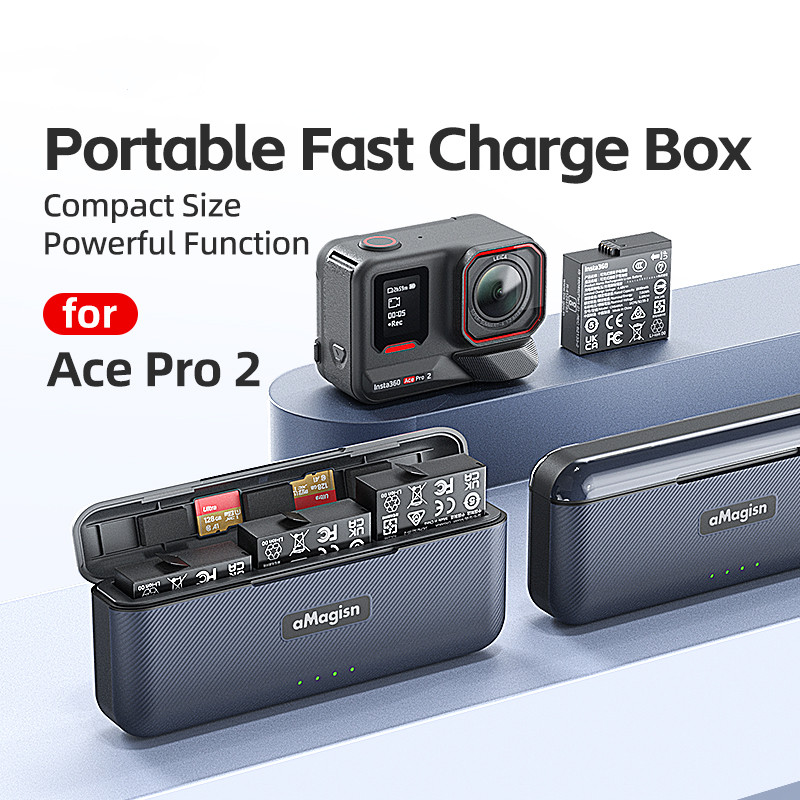 For Insta360 Ace Pro 2 Battery Charger Fast Charging Case Charge Hub ...