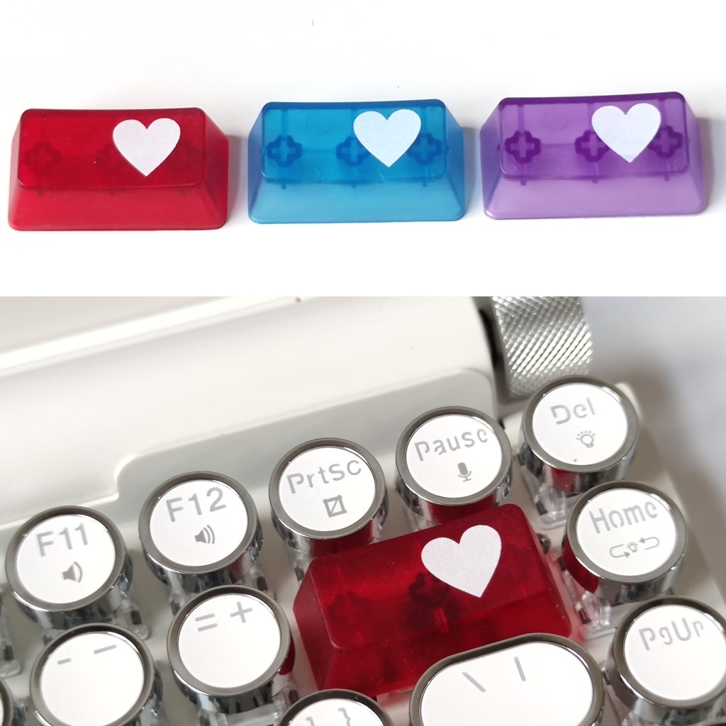 keycaps keycaps custom Cute Translucent Transparent Purple Love ...