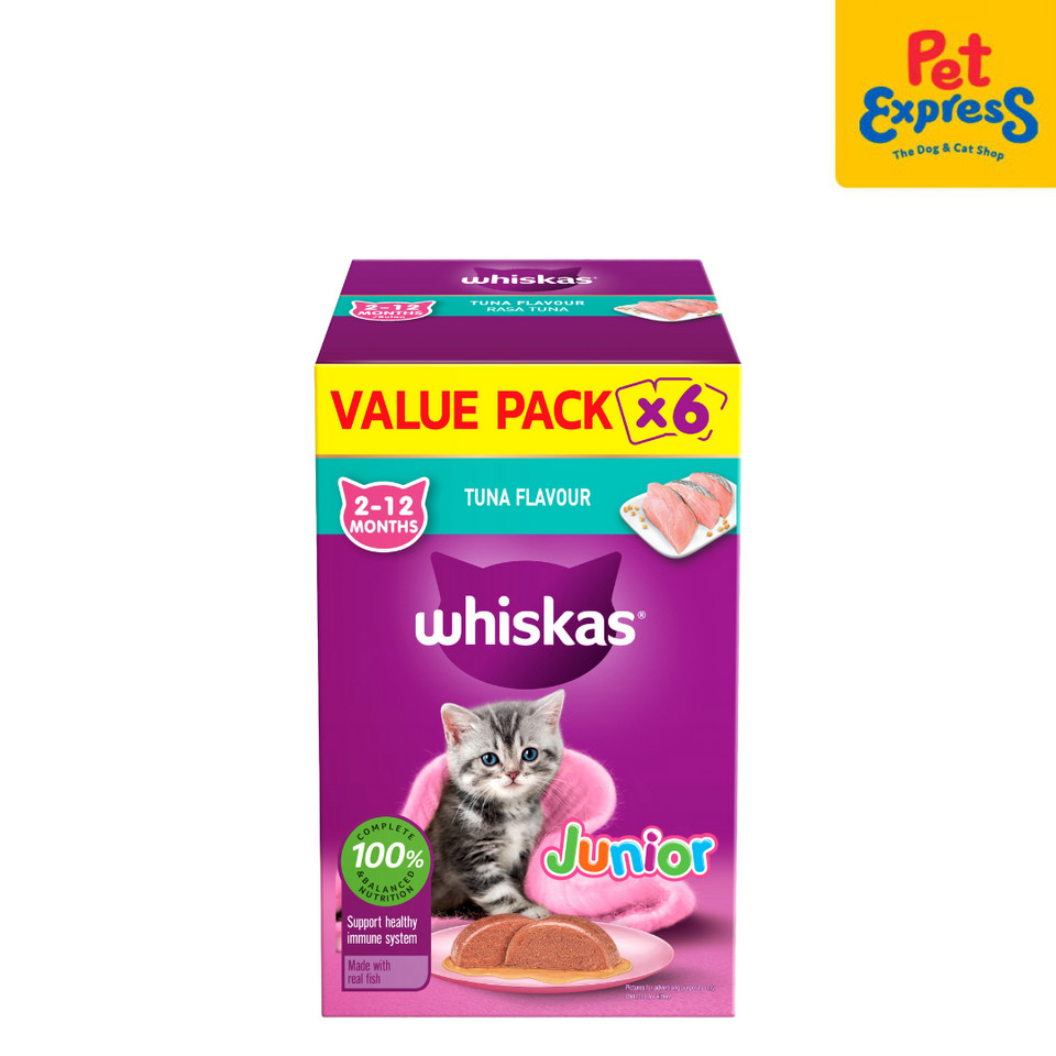 Whiskas Junior Tuna Value Pack Wet Cat Food 80g (6 pouches) | Shopee ...