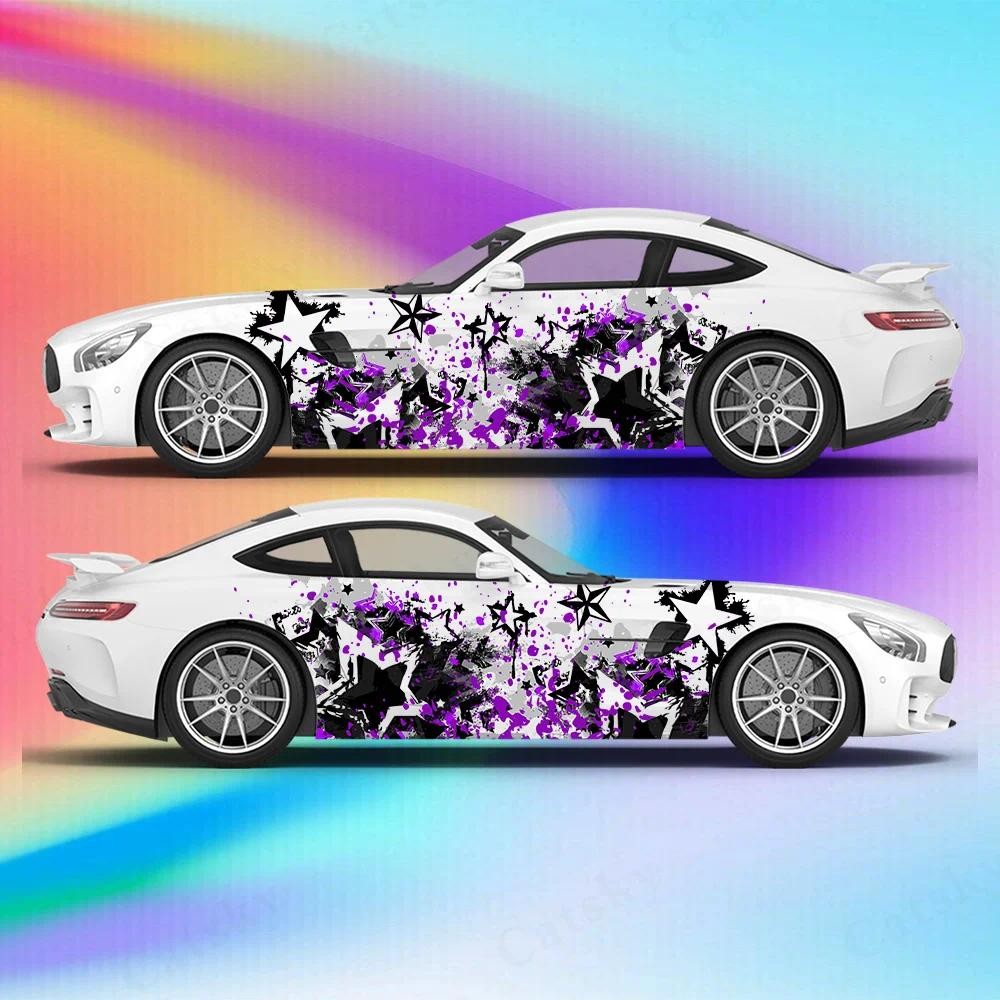Red splash star decals full body floral decoration covering scratches ...