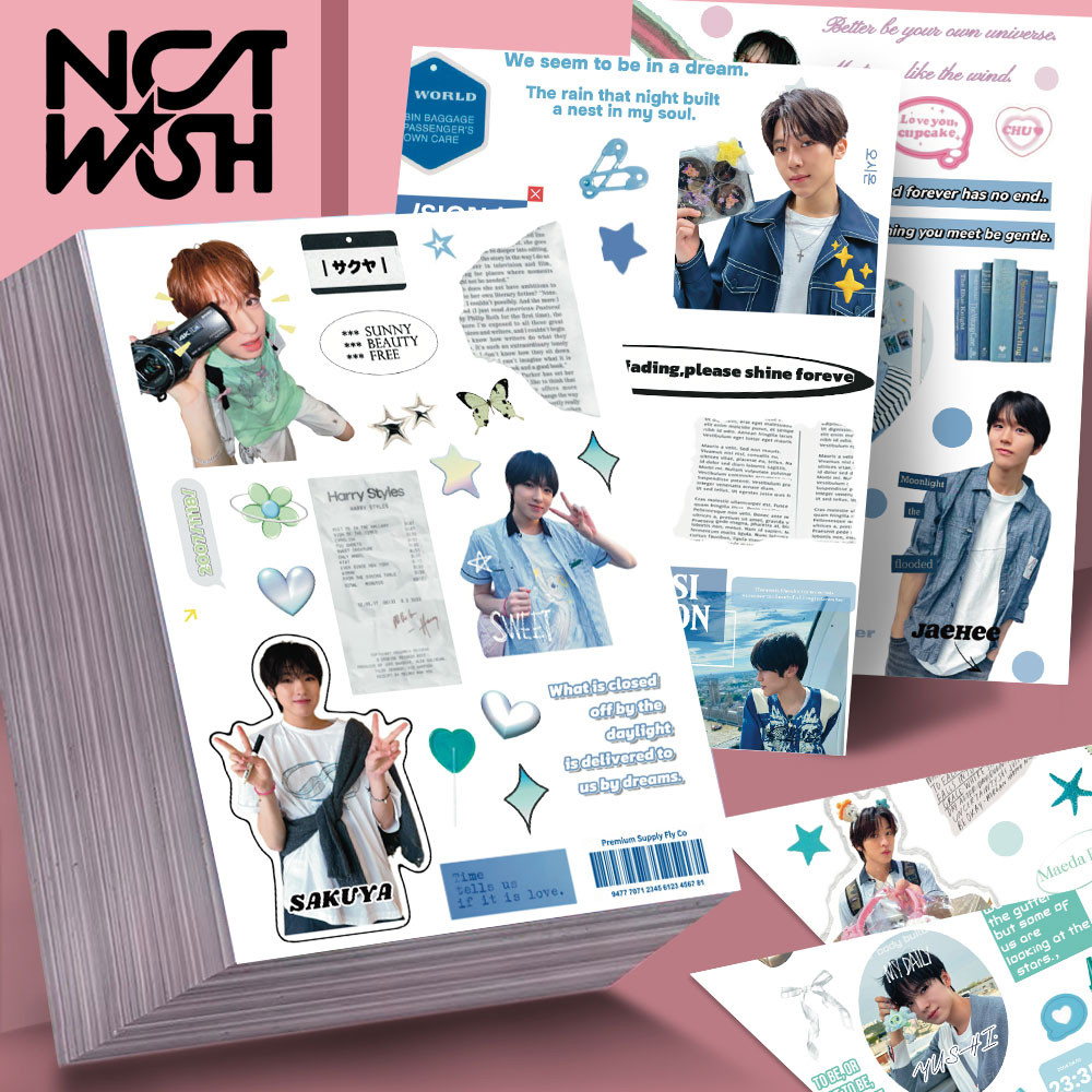 8 Pieces NCT WISH K-Pop Stickers - Fan Decorative Decals for Handbooks ...