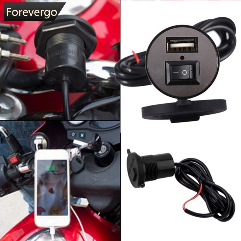 FOREVERGO 12V 1.5A Motorcycle Mobile Phone Power Supply Charger Port ...