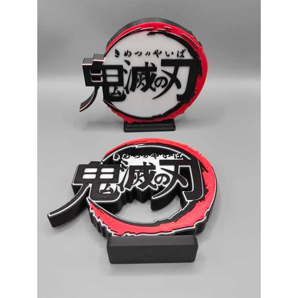 demon slayer figure demon Ghost Extinguishing Blade Logo Stereo Font ...