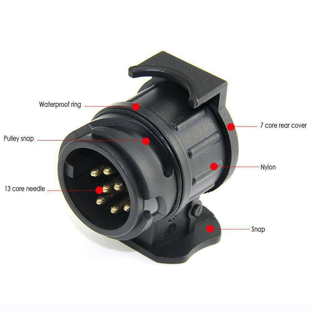 13 To 7 Pin Towing Plugs Socket Trailer Connector Waterproof Towing ...