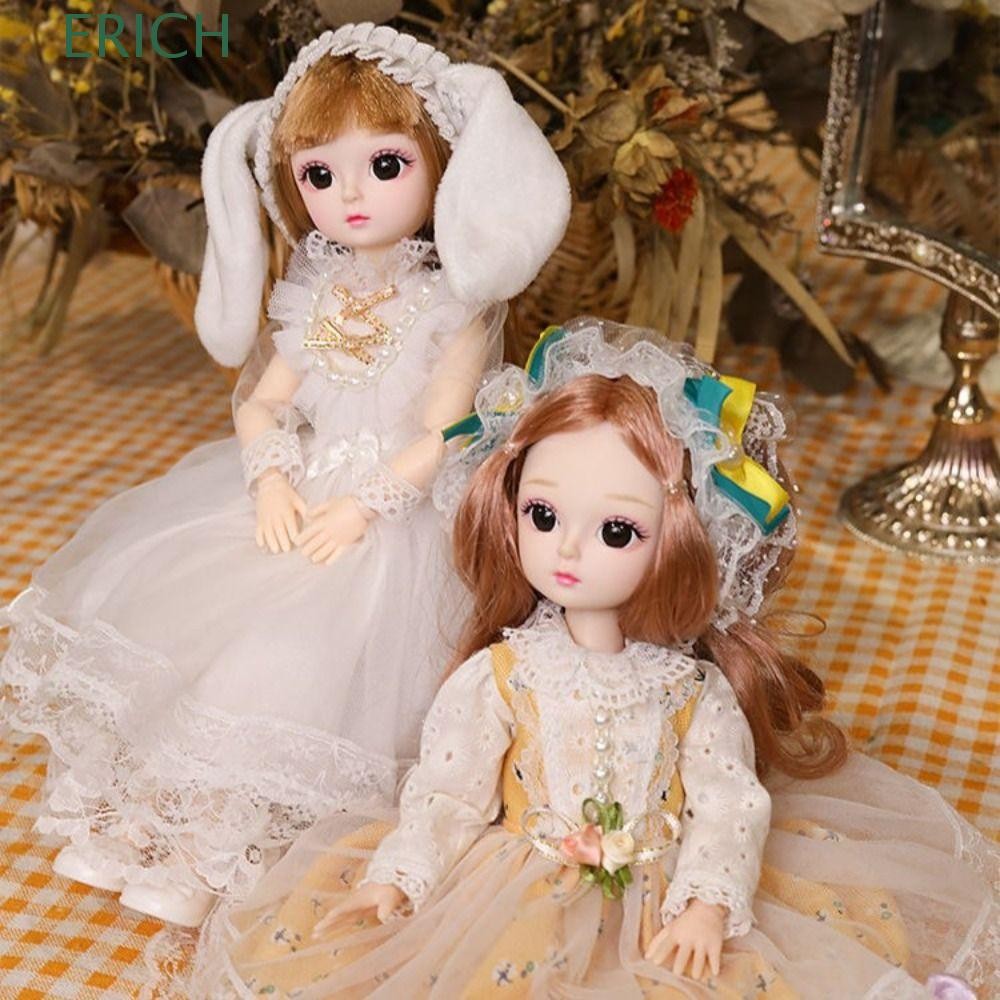 ERICH 30CM Movable Joint Doll, Plastic Safety Girl Dress Up Toys ...