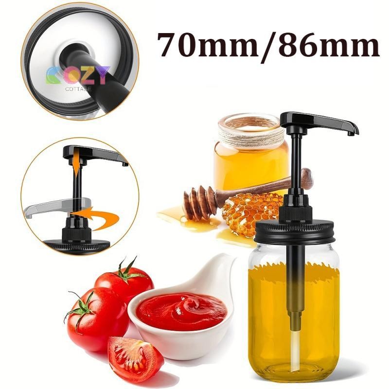 【Cozy Cottage】 Pump Liquid Dispenser Bottle Transparent Syrup Container ...