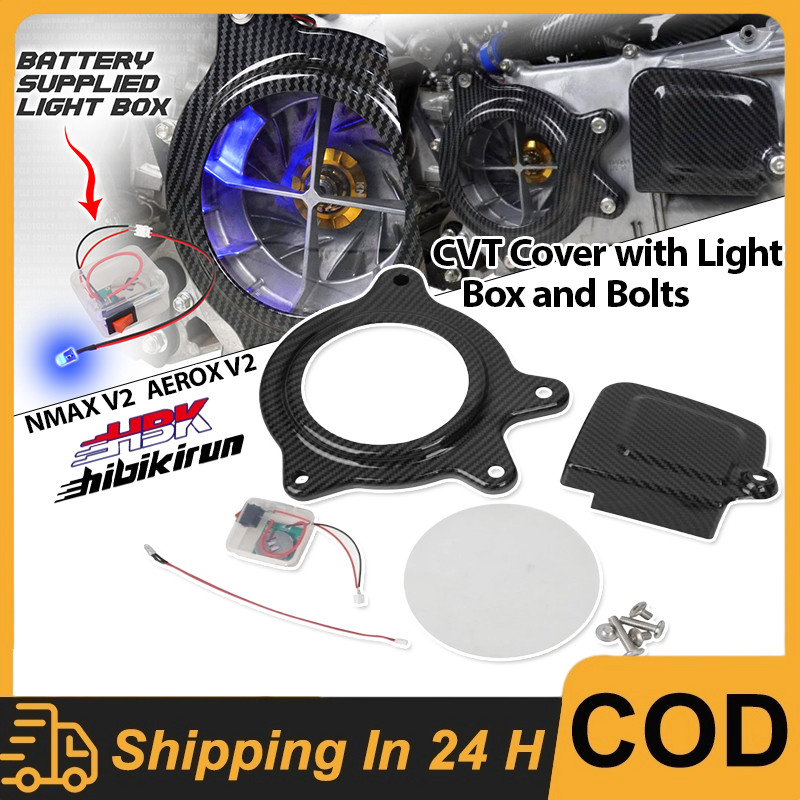 HBK Nmax V2 Transparent Acrylic CVT Cover for Aerox V2 with Light Box ...