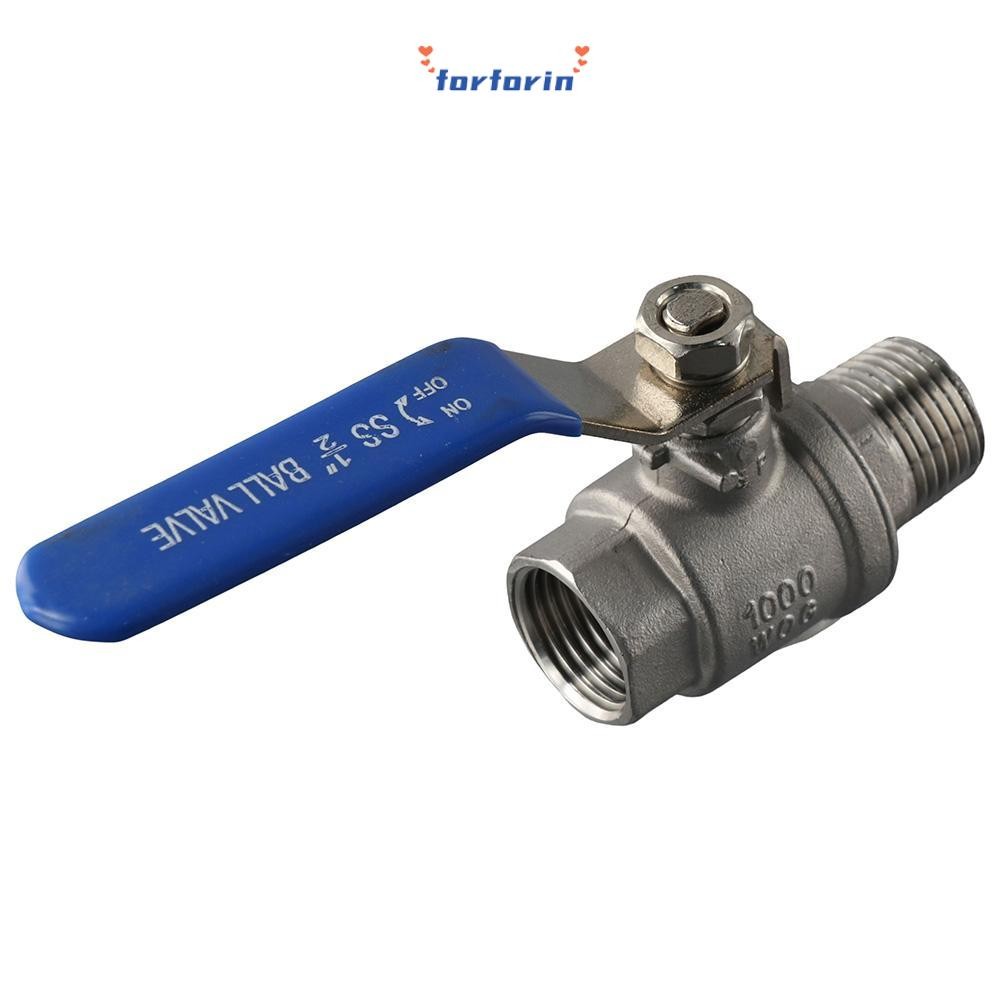 FORFORIN Ball Valve, 1/2" 304 Stainless Steel Water Valve, NPT Thread ...