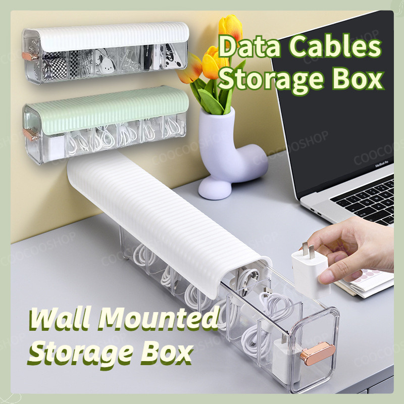 Data Cable Storage Box Wall Mounted Divider Storage Space-Saving ...