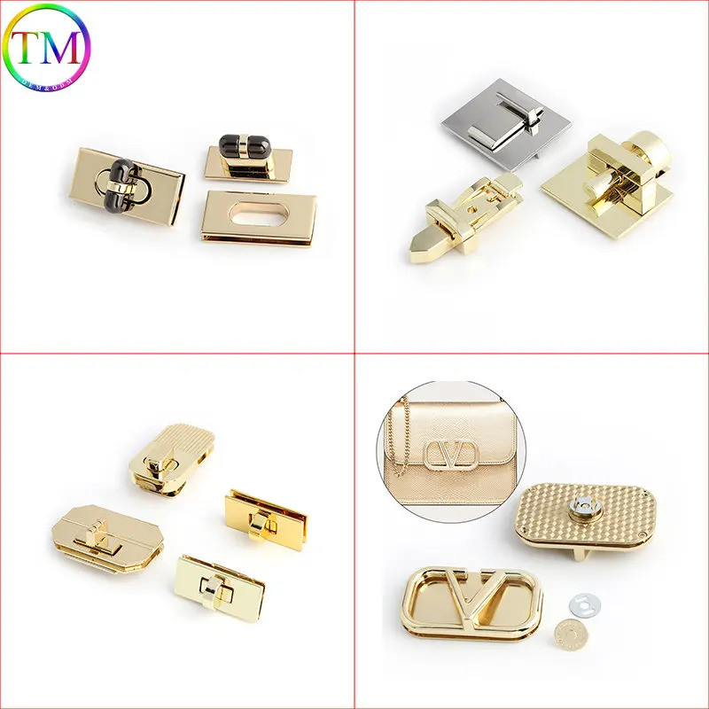 High Quality Light gold Metal Clasp Turn Lock Twist Lock Rectangle ...