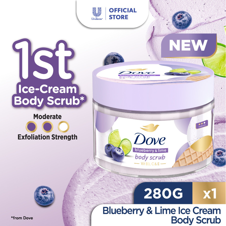 Dove Ice-Cream Body Scrub - Blueberry & Lime (280g) | Shopee Philippines